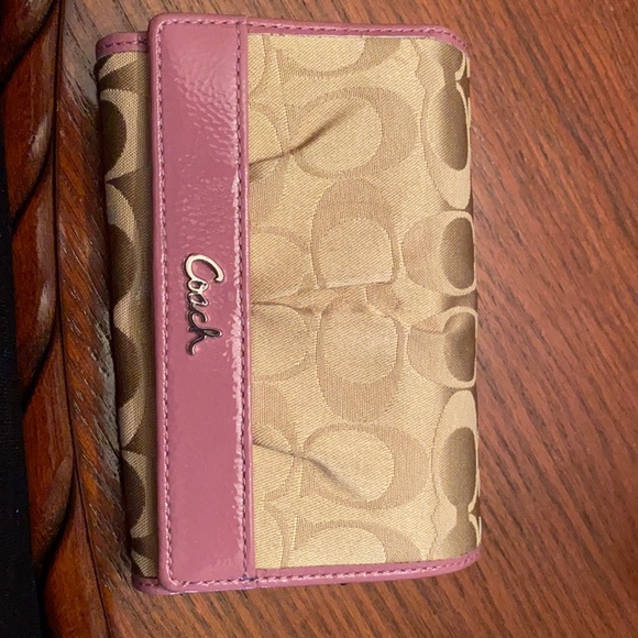 Coach | Bags | Small Wallet Purple And Tan | Poshmark
